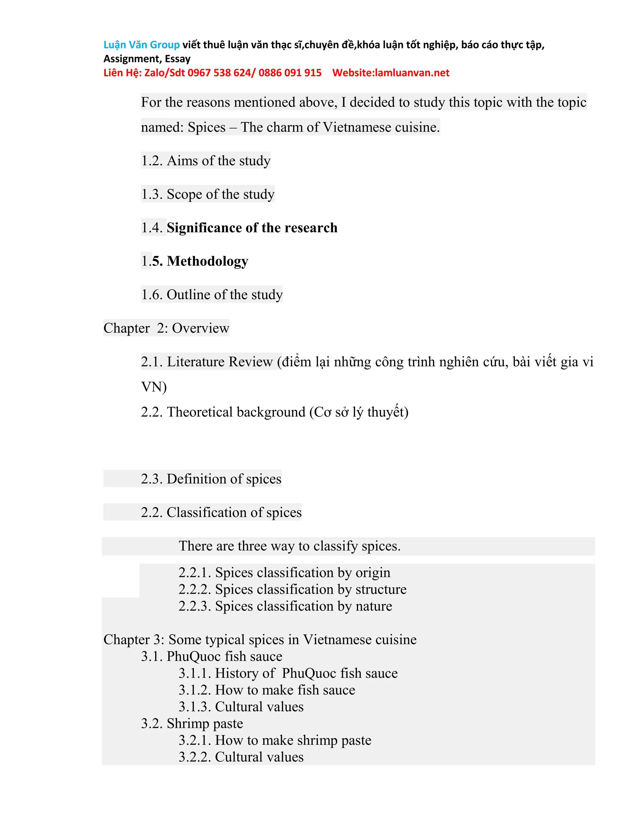 TOPIC: SPICES – THE CHARM OF VIETNAMESE CUISINE | DOCX