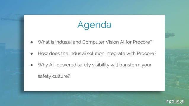 Artificial Intelligence for Procore: Building a Culture of Safety | PPT