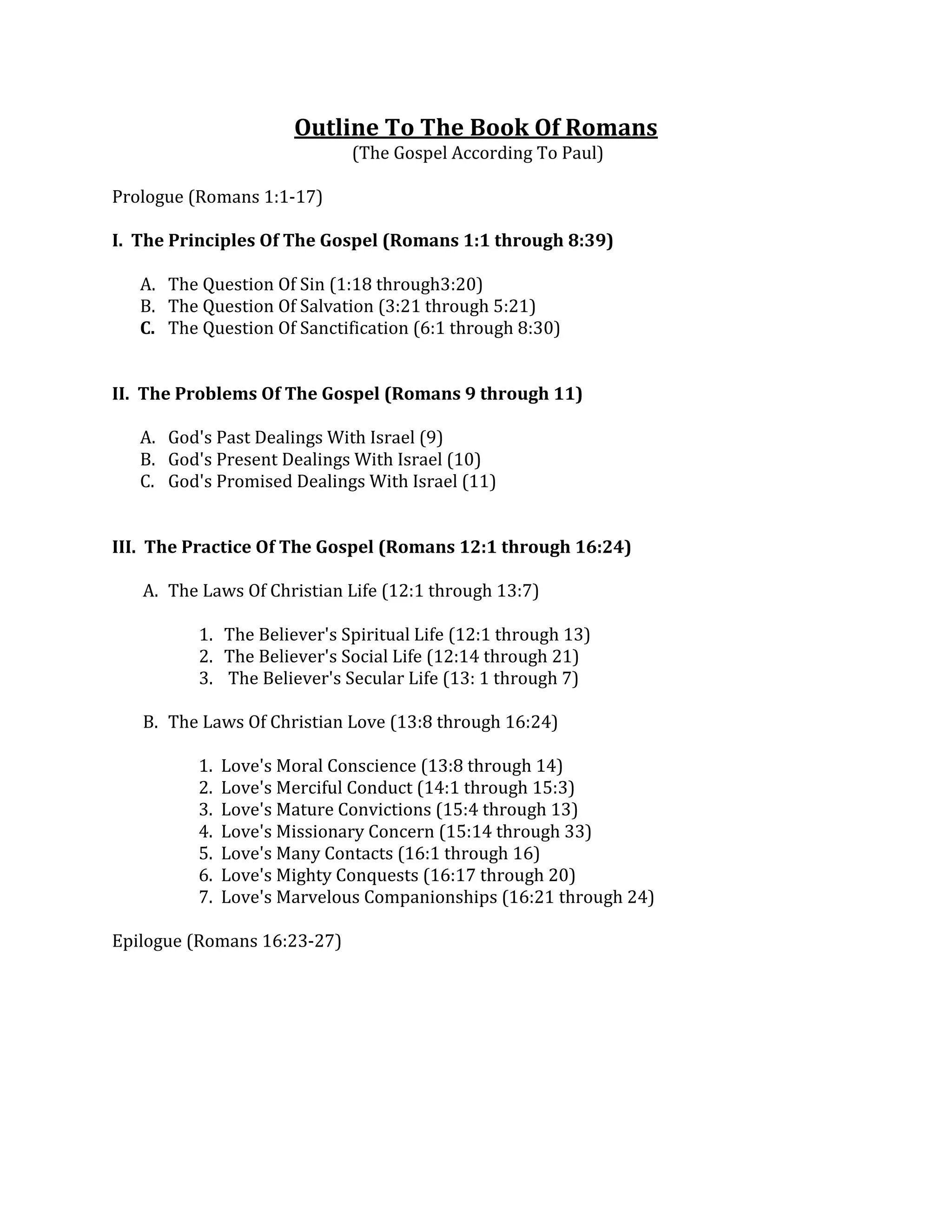 Outline romans | PDF