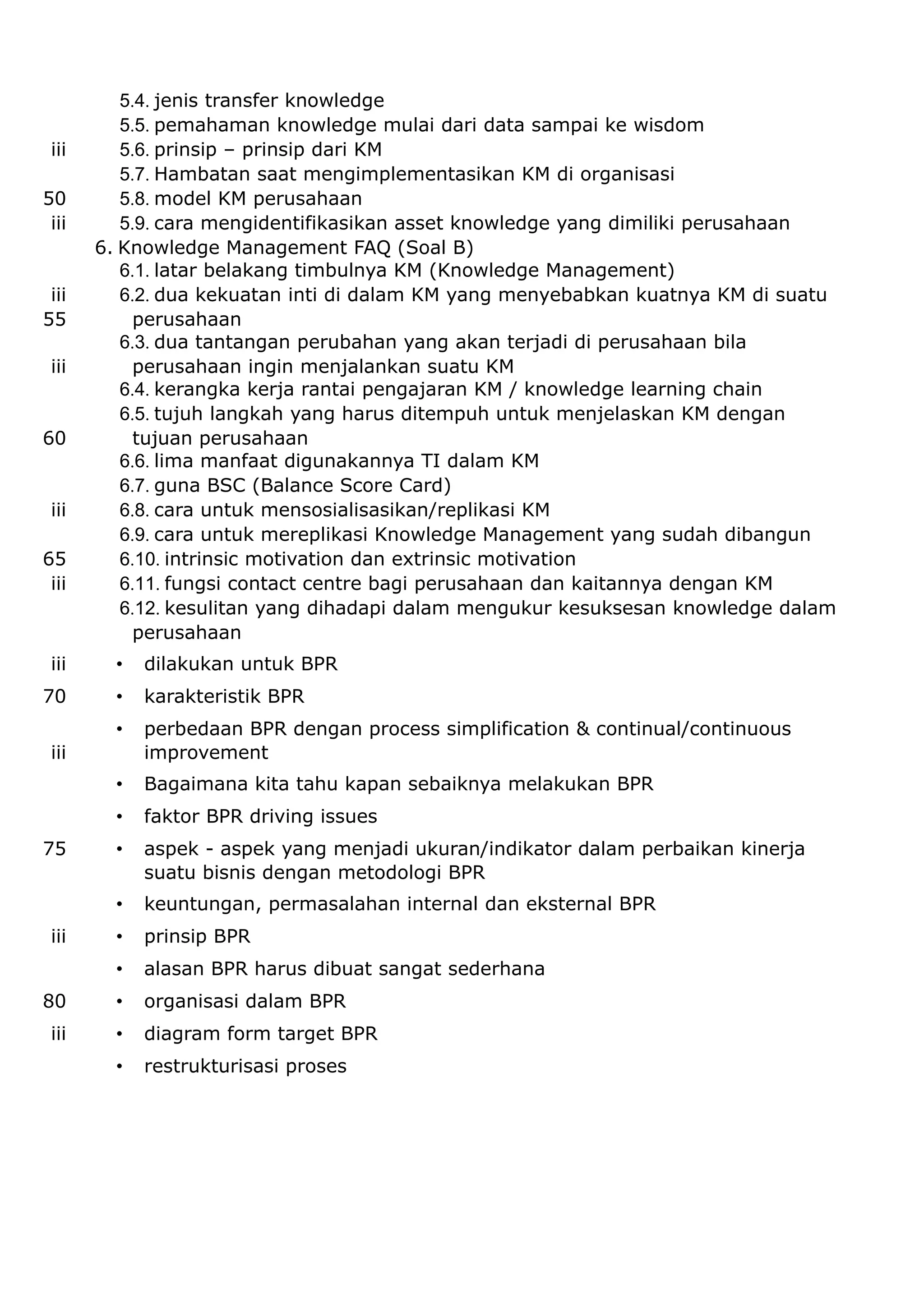 Outline soal bpr | ODT