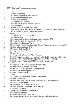 Outline soal bpr | ODT