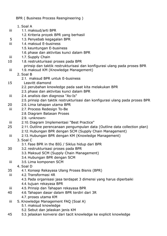 Outline soal bpr | PDF Outline soal bpr | PDF