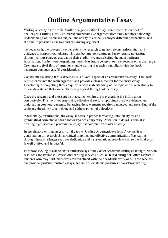Outline Argumentative Essay. 37 Best Outline Examples in MS Word Google ...