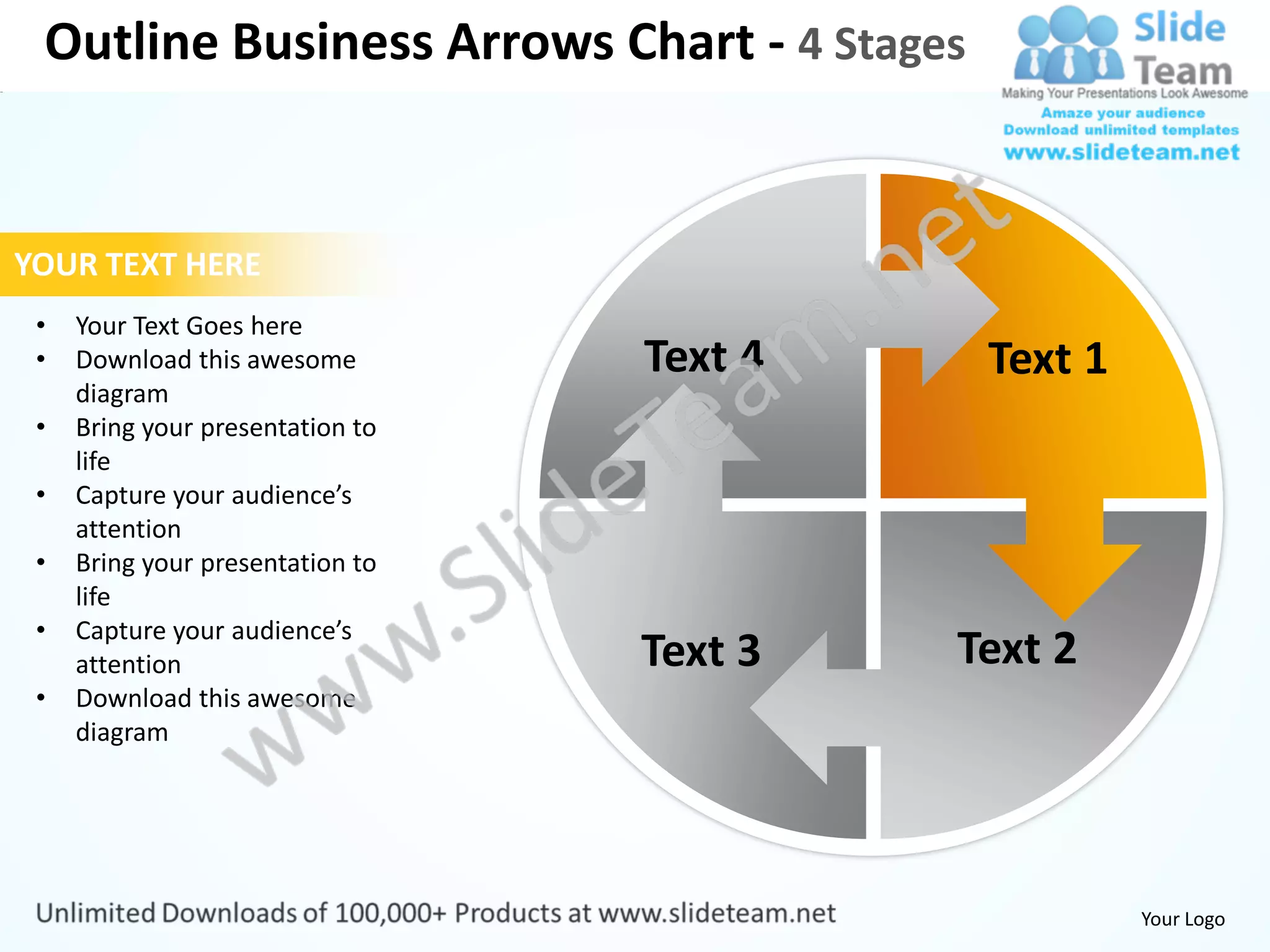 Outline business arrows chart 4 stages powerpoint templates 0712 | PDF