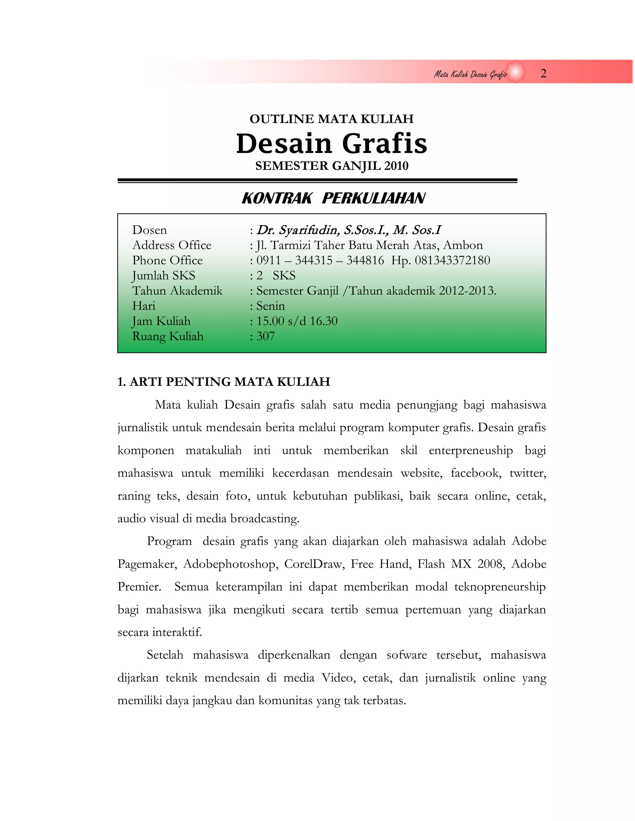 Outline desain grafis | PDF