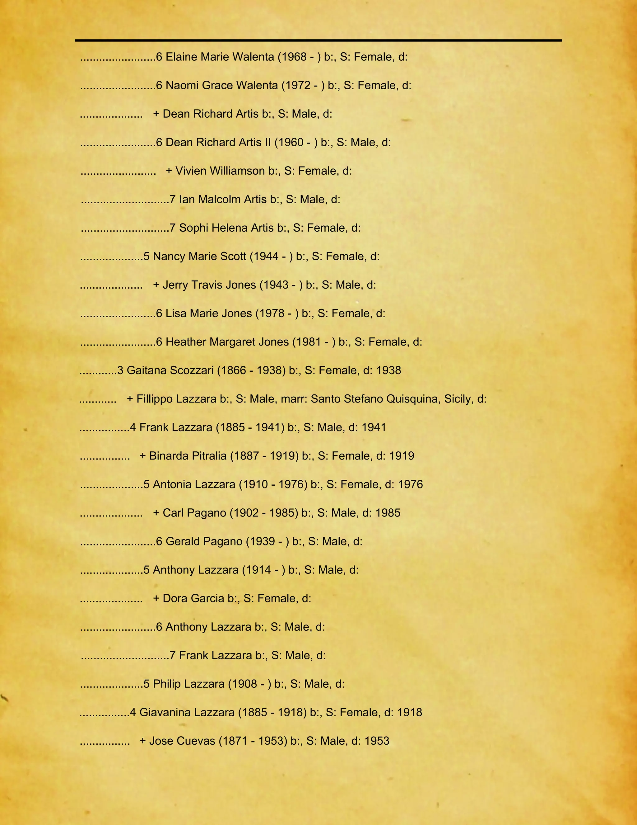 Outline Descendant Report for Adamo-Scozzari | PDF