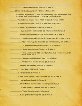 Outline Descendant Report for Adamo-Scozzari | PDF