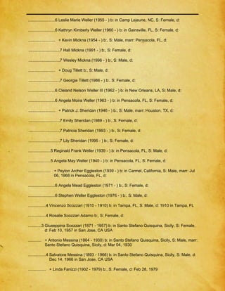 Outline Descendant Report for Adamo-Scozzari | PDF