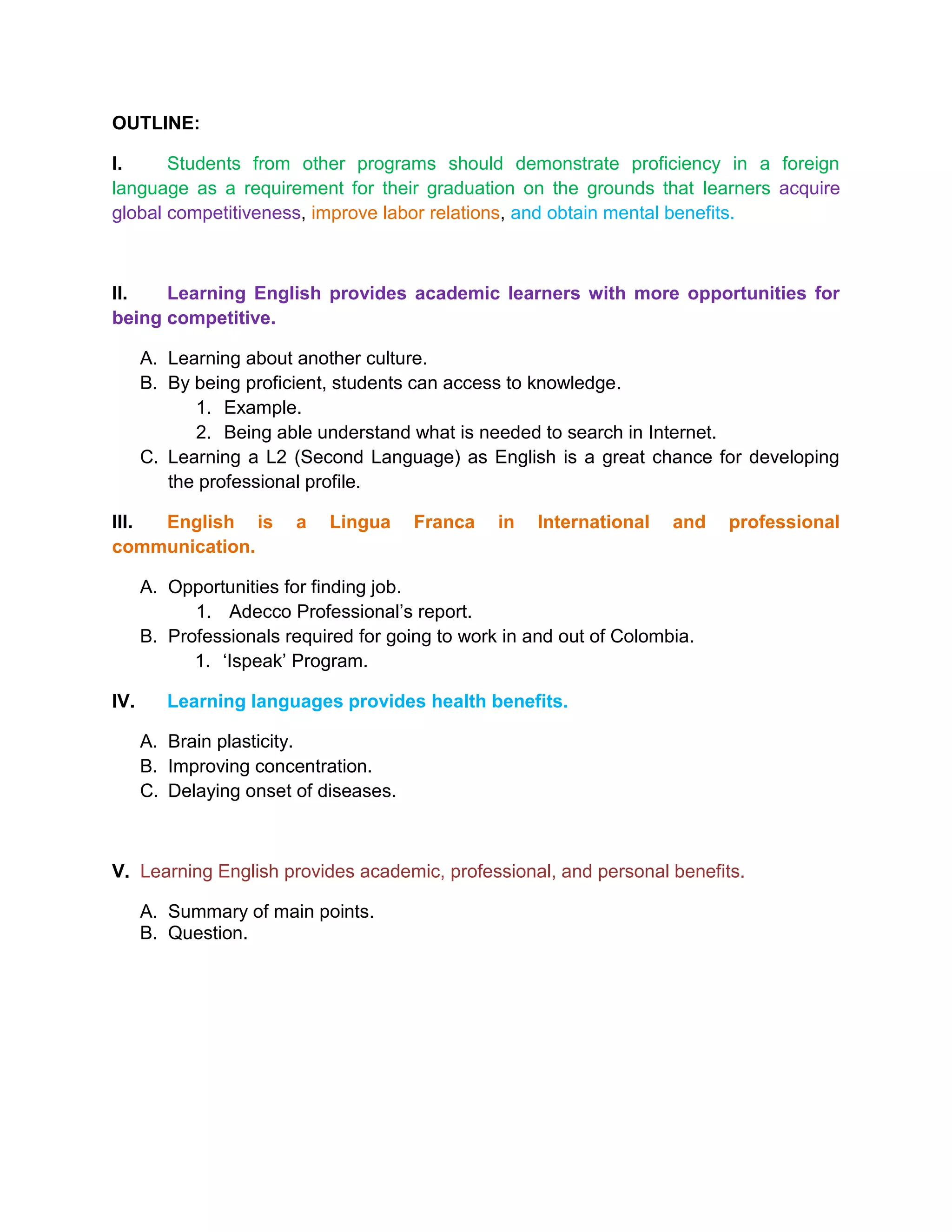 Outline english essay | DOCX