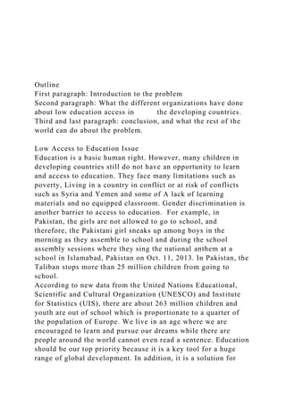 Outline First paragraph Introduction to the problem Sec.docx ...