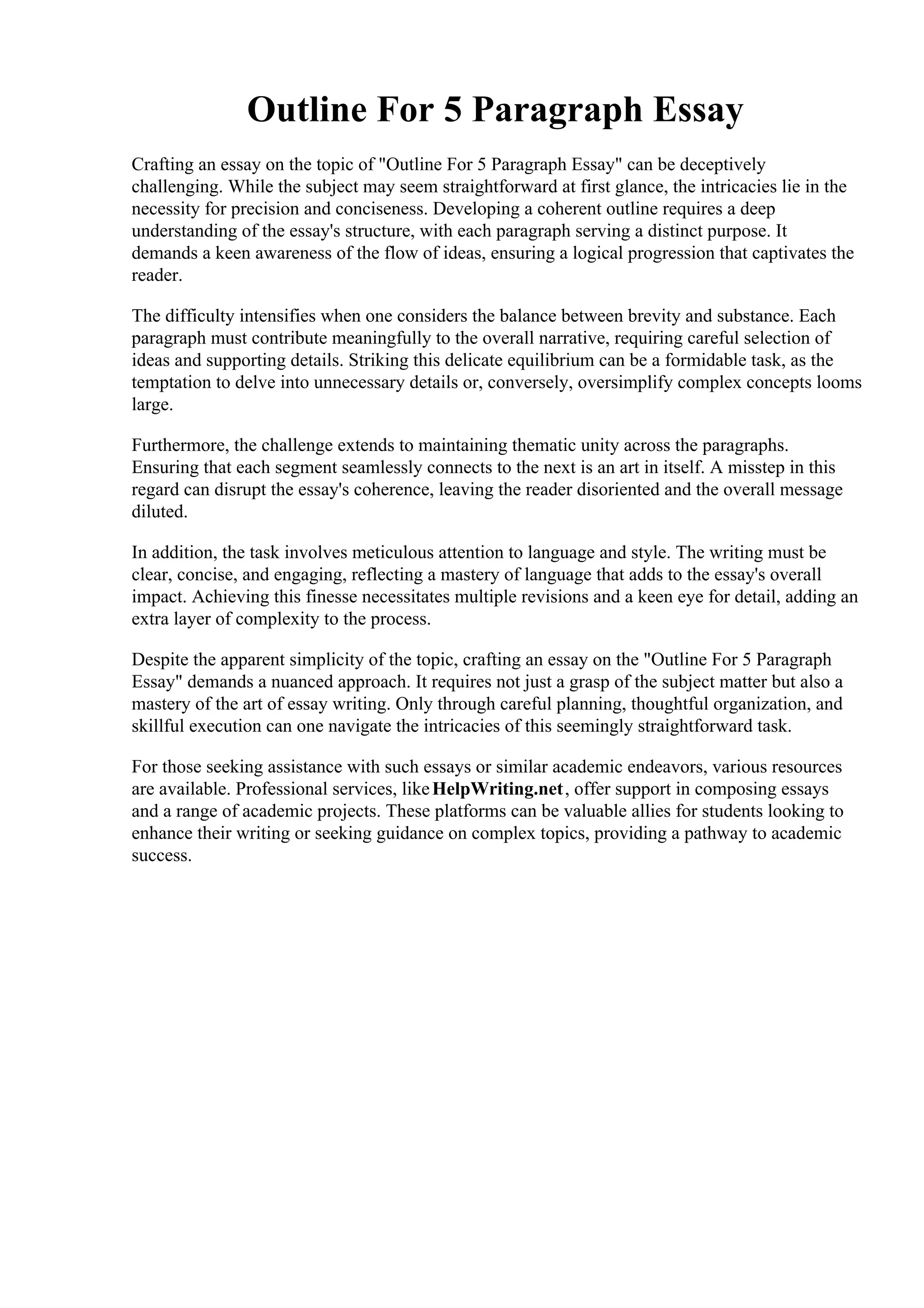 Outline For 5 Paragraph Essay. Five paragraph essay format. How to write a 5 Paragraph Essay ...