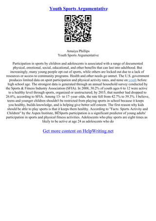 Outline For An Argumentative Essay | PDF