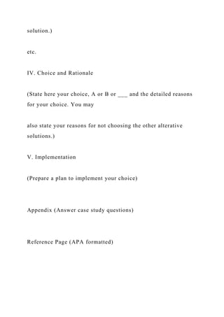 OUTLINE FOR CASE ANALYSIS Title Page (APA formatted) .docx