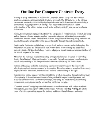 Outline For Compare Contrast Essay. Compare Contrast Storyboard by ...