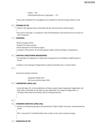 Biochemistry Lipid Metabolism Notes | BSN 1 | PDF