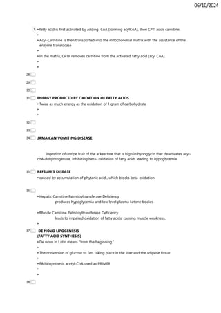 Biochemistry Lipid Metabolism Notes | BSN 1 | PDF