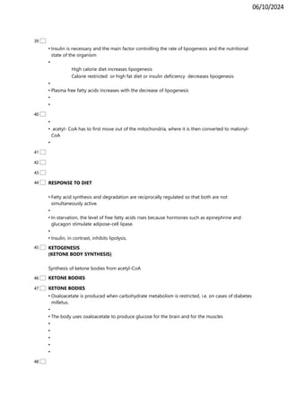 Biochemistry Lipid Metabolism Notes | BSN 1 | PDF