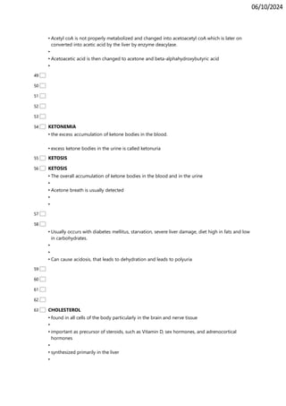 Biochemistry Lipid Metabolism Notes | BSN 1 | PDF