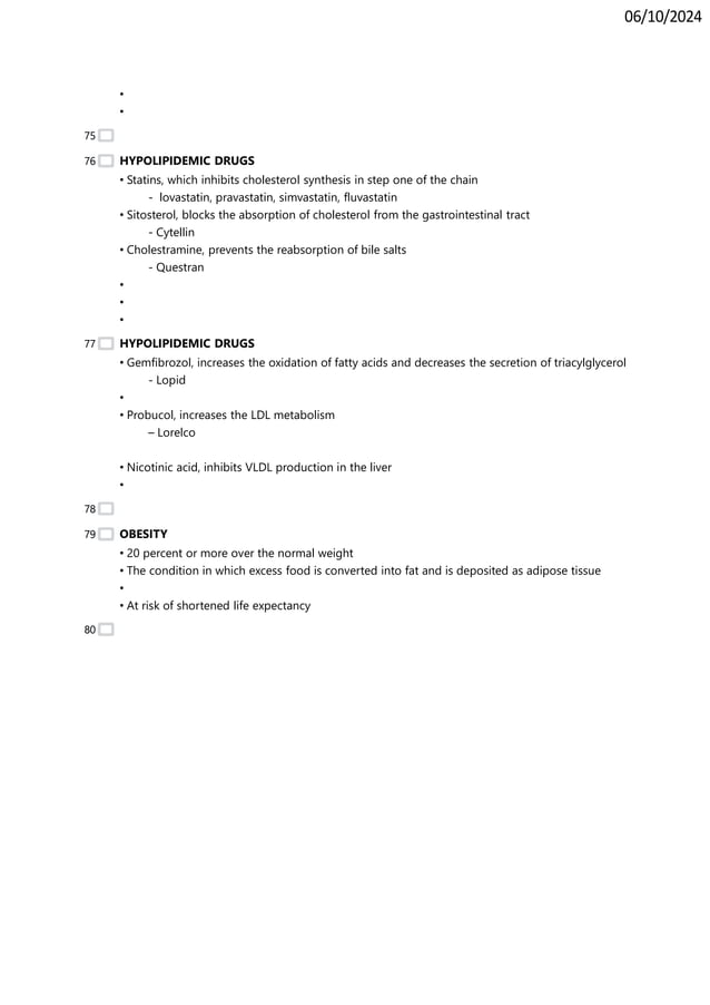 Biochemistry Lipid Metabolism Notes | BSN 1 | PDF | Free Download
