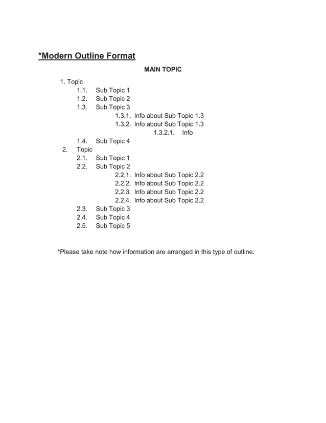 Types of Outline | PDF