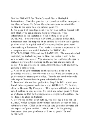 Outline FORMAT for Chain Cause-Effect - Method 4Instructions N.docx