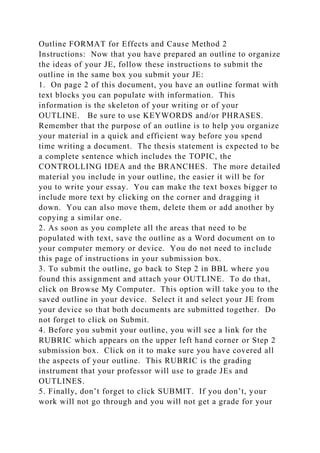 Outline FORMAT for Chain Cause-Effect - Method 4Instructions N.docx