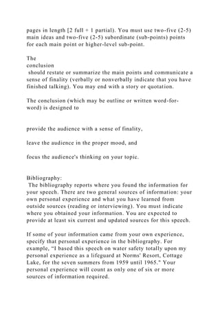Outline for Speech 2 Visual AidsTopicChoose a topic that yo.docx