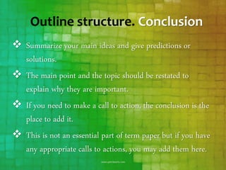 Outline for term paper – basic structure | PPTX