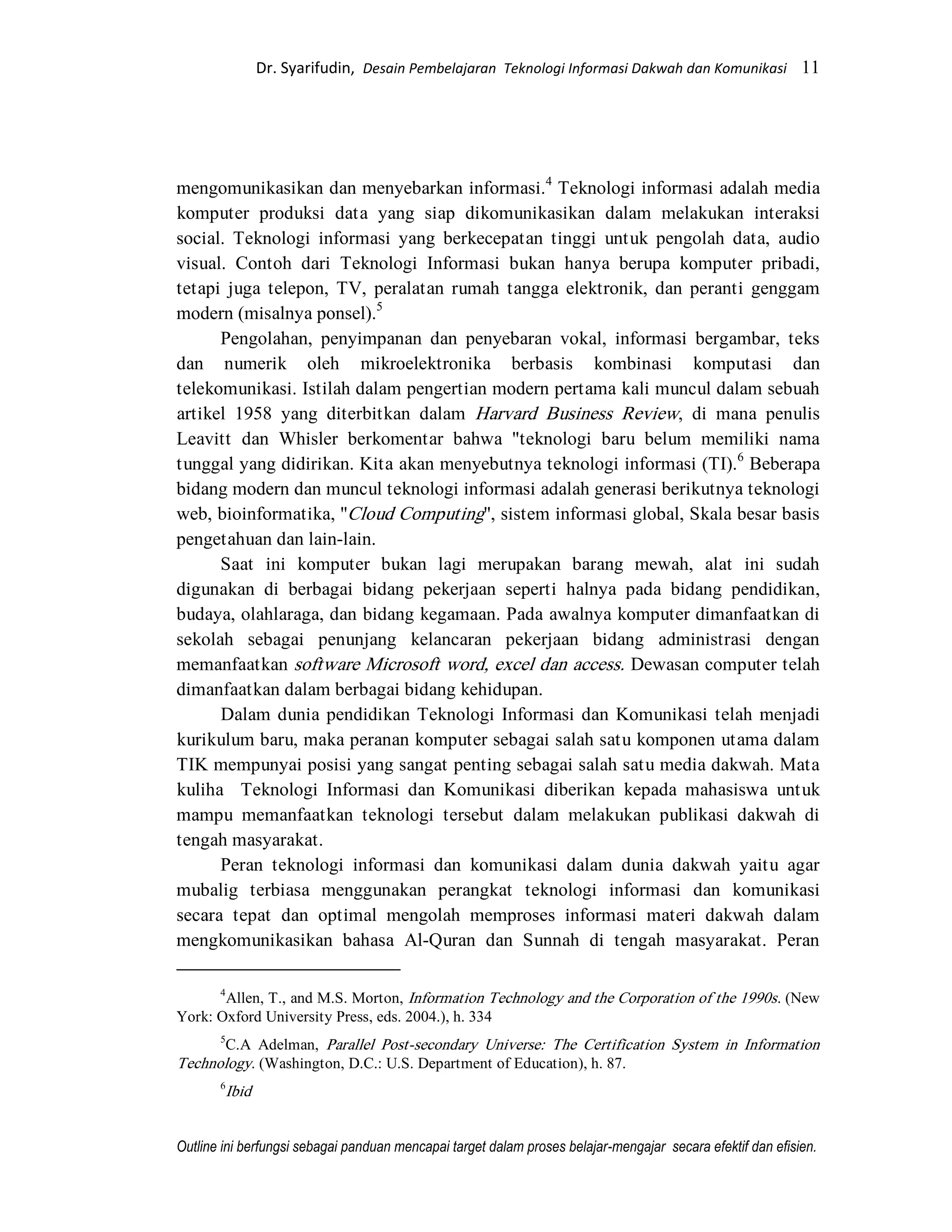 Outline ganjil teknologi komunikasi 2014 | PDF