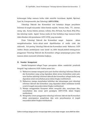 Outline ganjil teknologi komunikasi 2014 | PDF