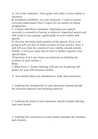 Outline Grading Criteria The superior outline (grade A).docx ...