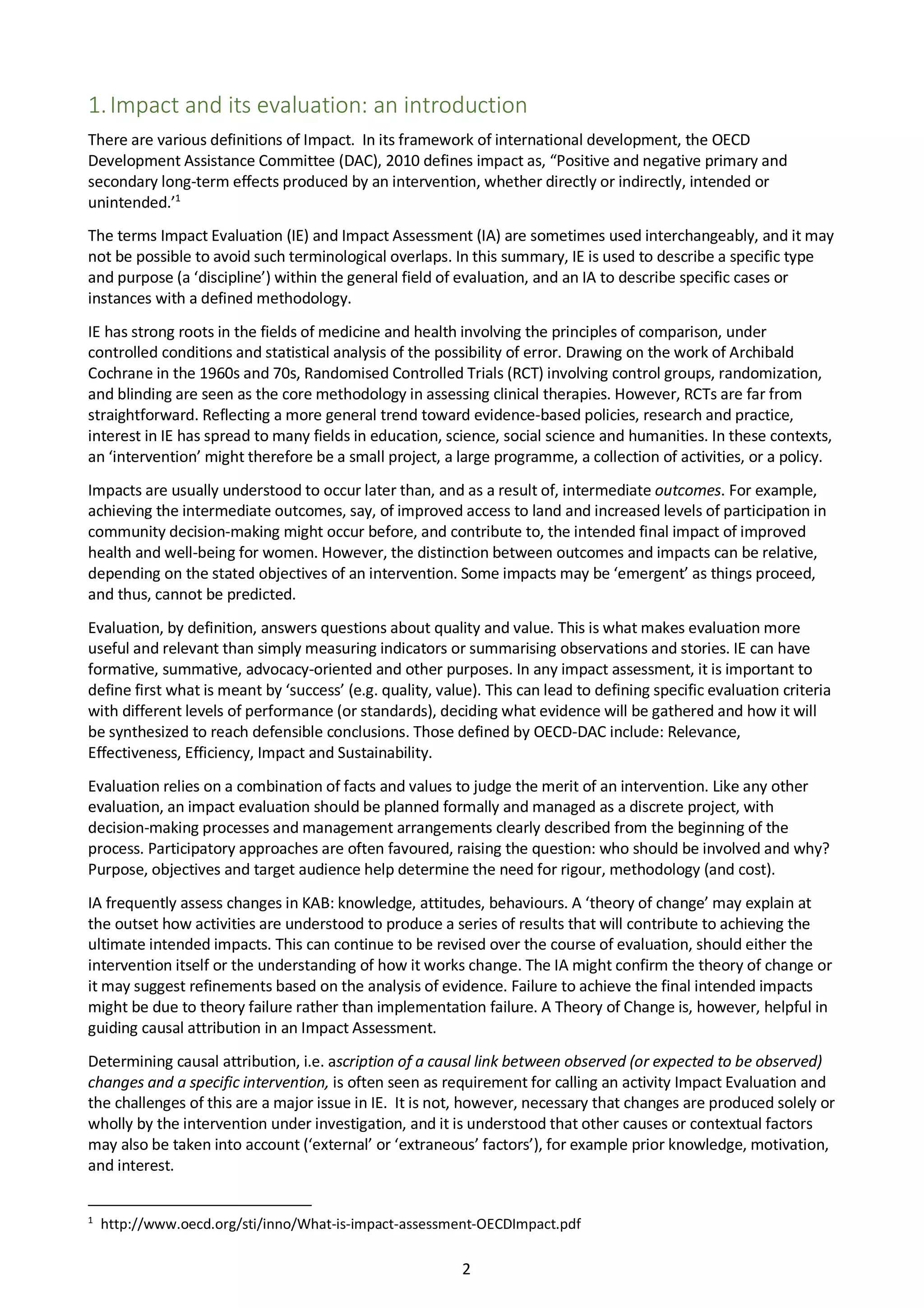 Outline model Impact Evaluation toolkit | PDF