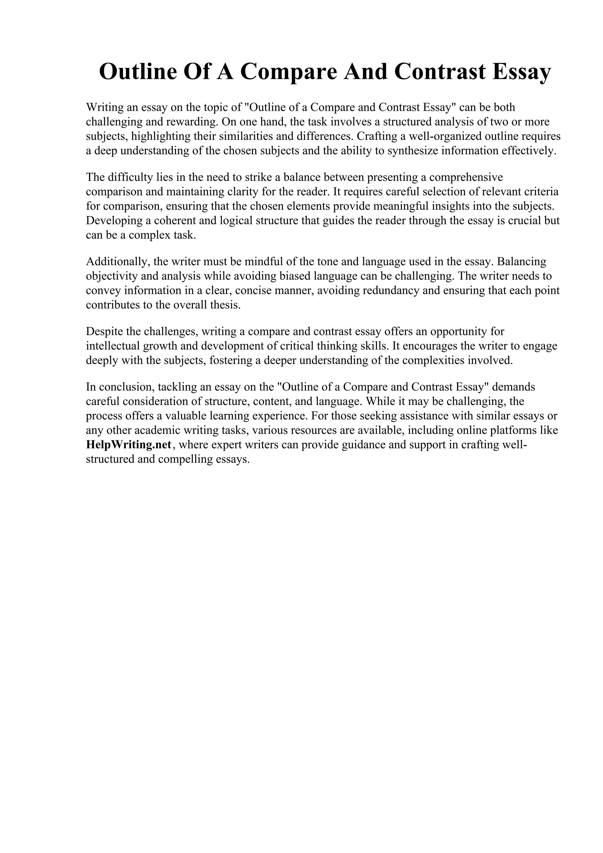 Outline Of A Compare And Contrast Essay.pdf