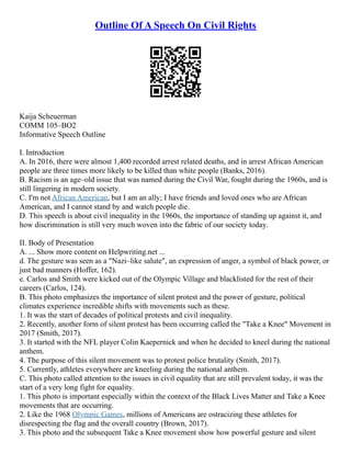 Outline Of A Speech On Civil Rights | PDF