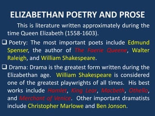 A Brief Outline of english literature | PPT | Poetry | Books and Literature