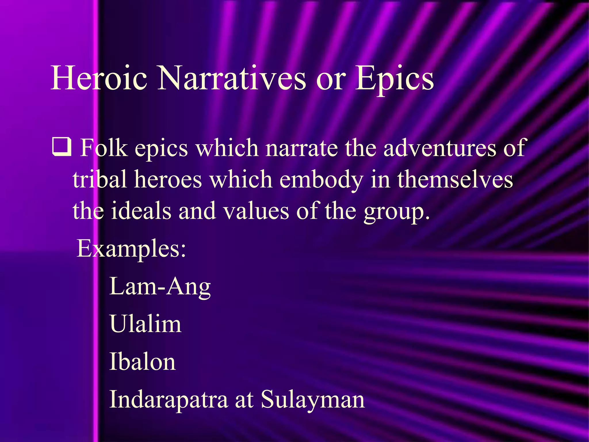 Outline of literary forms based on philippine historical | PPTX