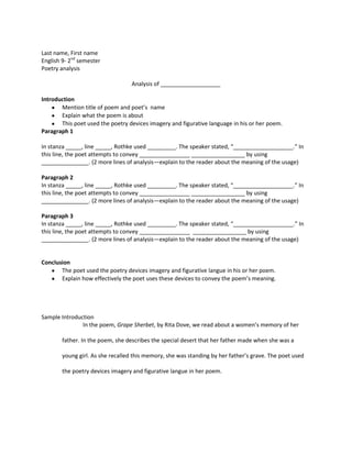 Poem Outline