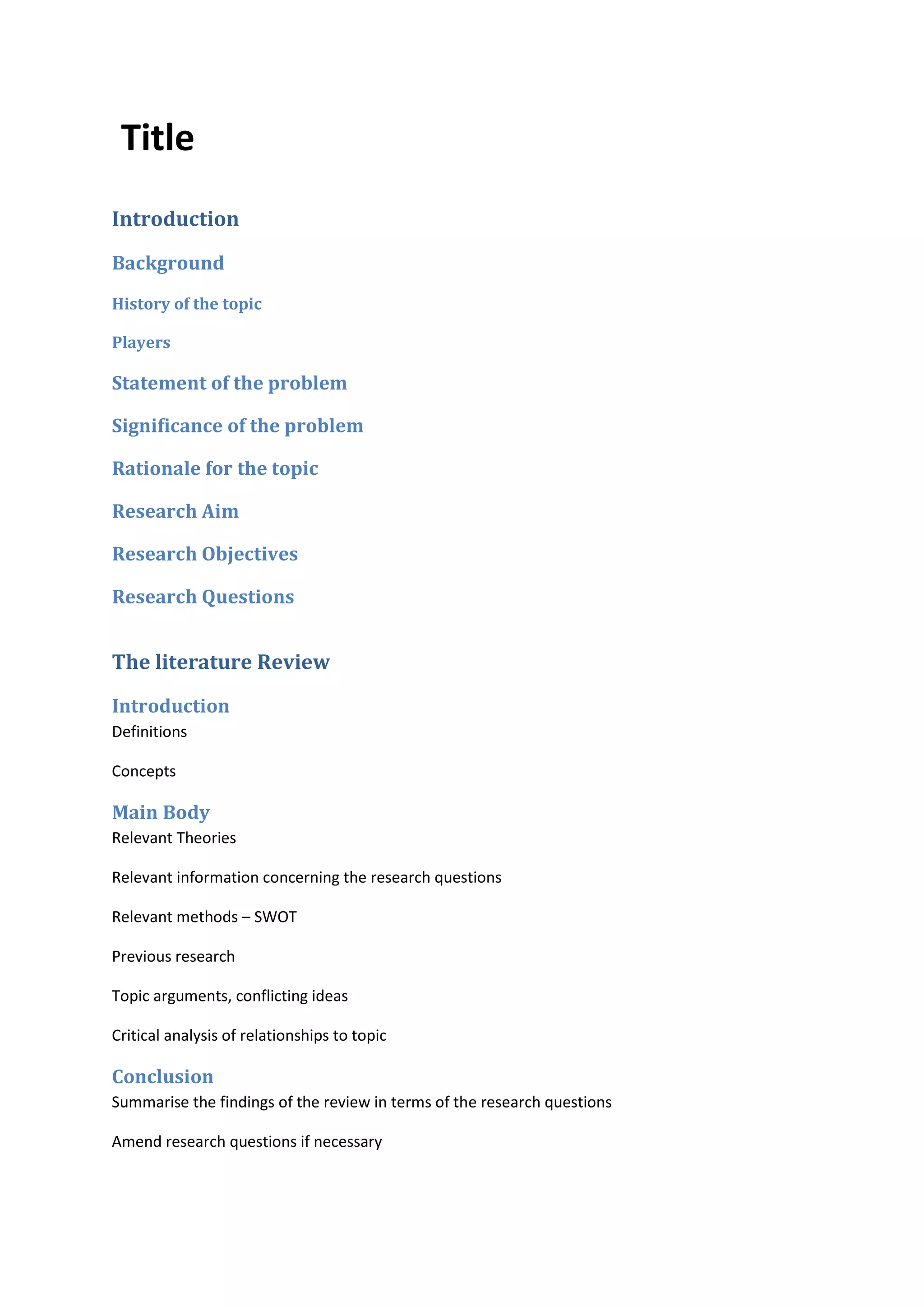Outline of RM assignment proposal | DOCX