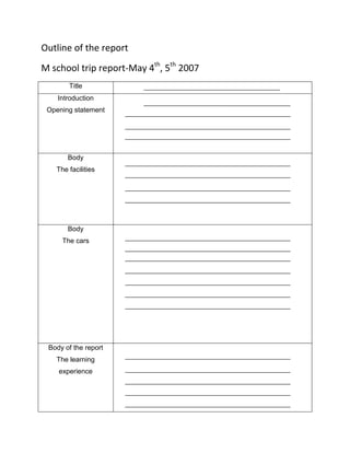 Outline of the report | PDF