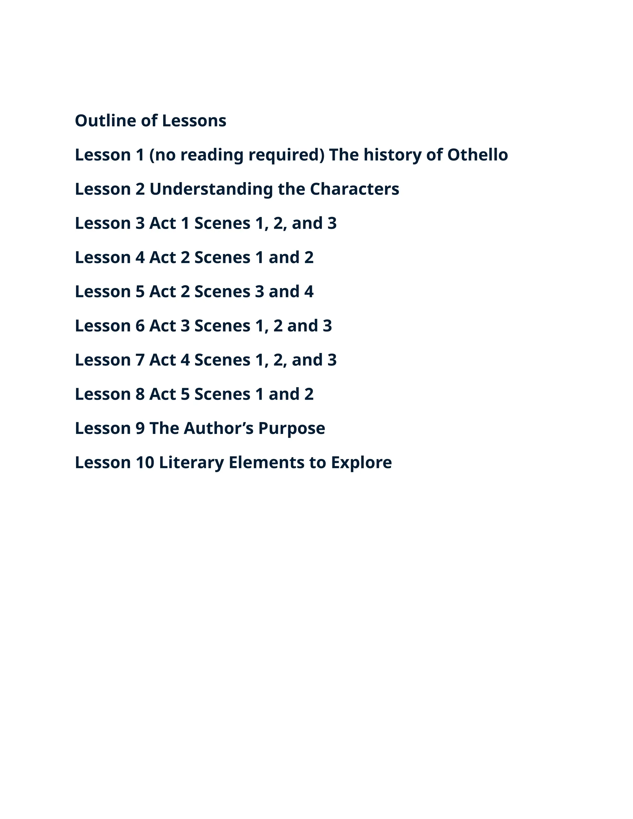 Outline of The Story of Othello by William Shakespeare.docx