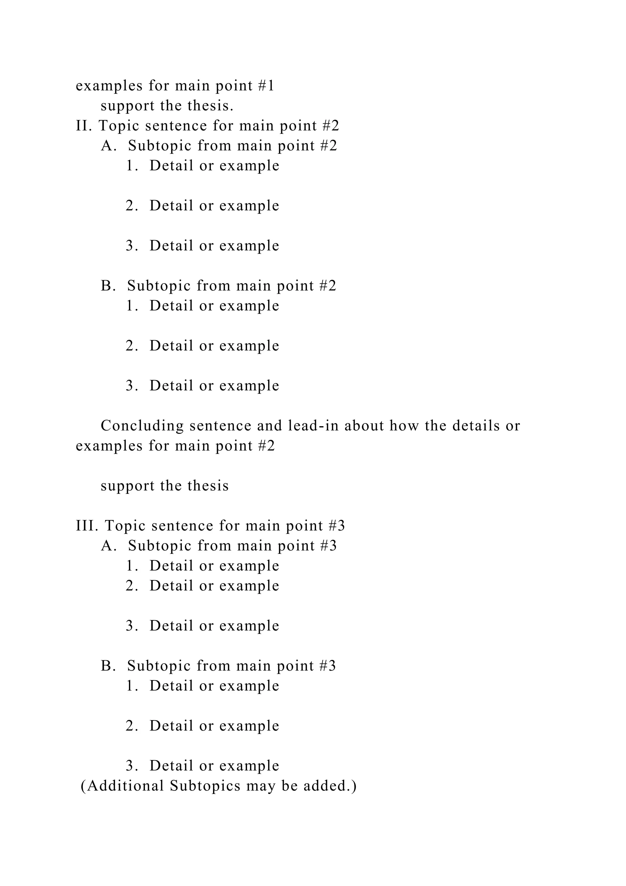 OutlinePlease include the following1) Title 2) Thesis st.docx