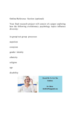 OutlineReference Section (optional)Your final research proj | DOCX ...
