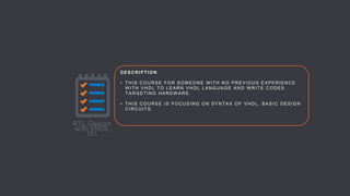 RTL Design with VHDL 101 - Outline | PPT