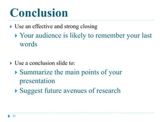 Outlines of a presentation skills | PPT