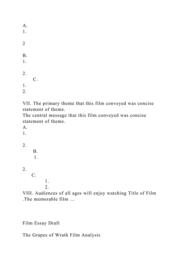 Outline Template for Classic Film Research Essay(sample Thesis s.docx