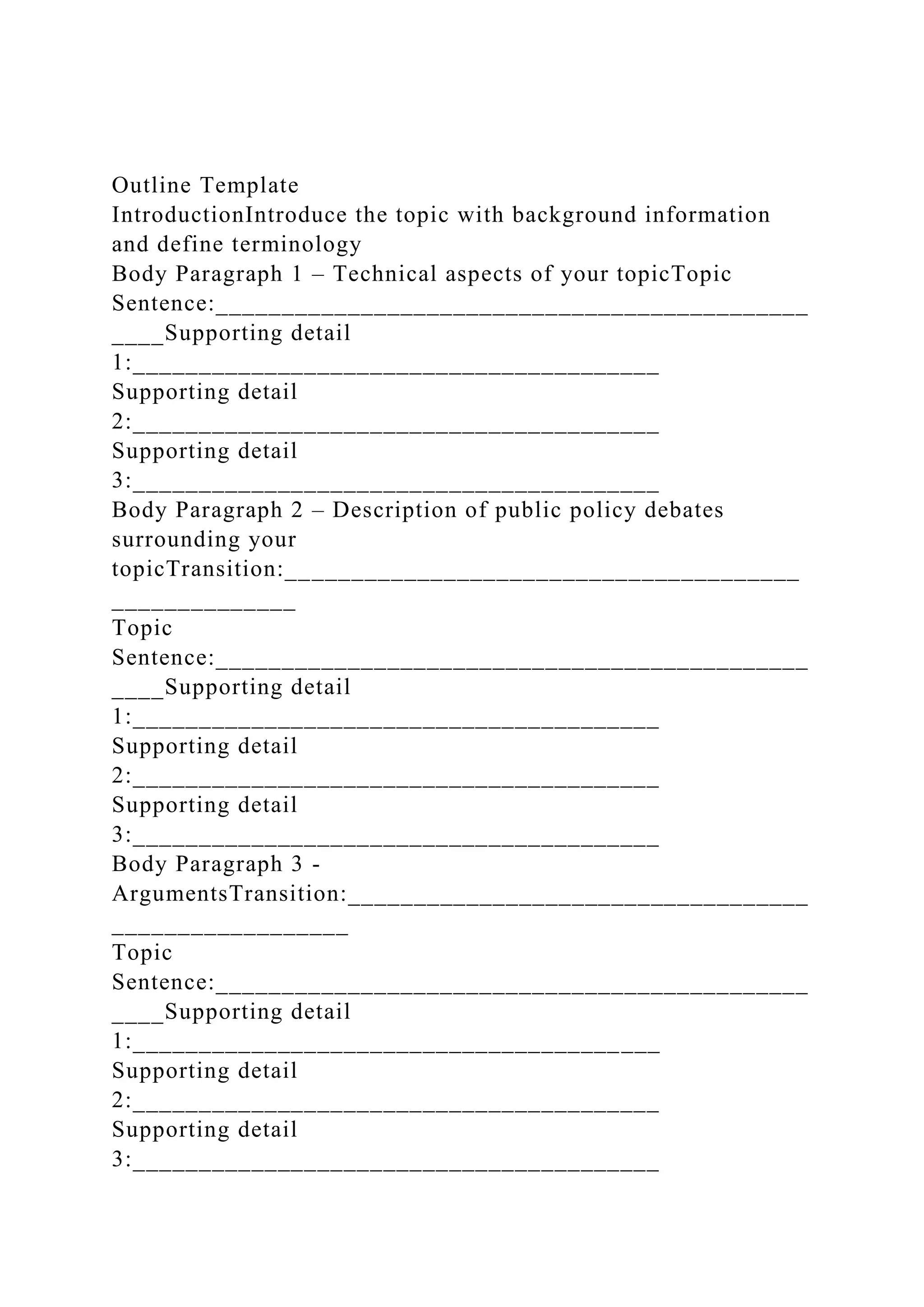 Outline TemplateIntroductionIntroduce the topic with background .docx