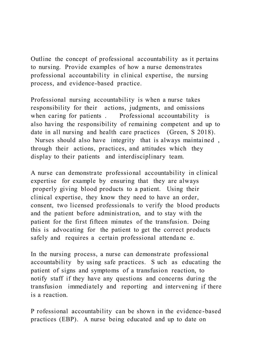 Outline the concept of professional accountability as it pertain | PDF