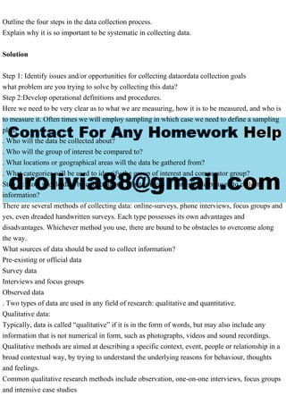 Outline the four steps in the data collection process.Explain why .pdf