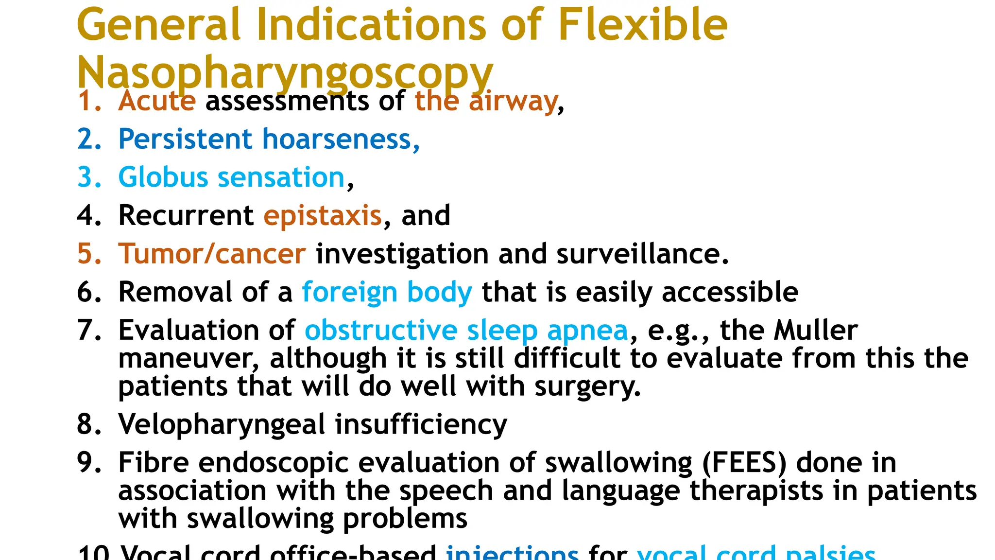 Outline the Transnasal visualization of the pharynx,larynx,.pptx