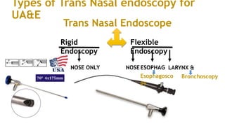 Outline the Transnasal visualization of the pharynx,larynx,.pptx